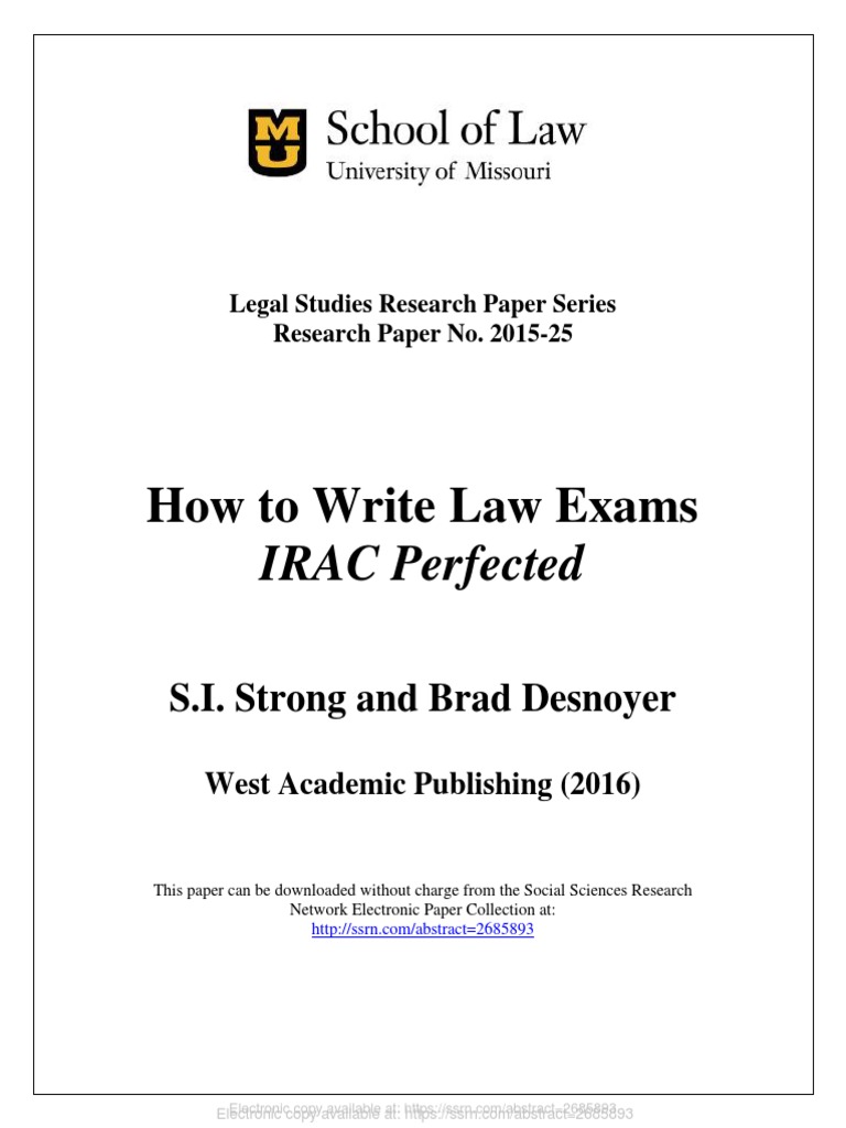 How To Write Law Exams (S.I Strong) ) | PDF | Negligence | Tort