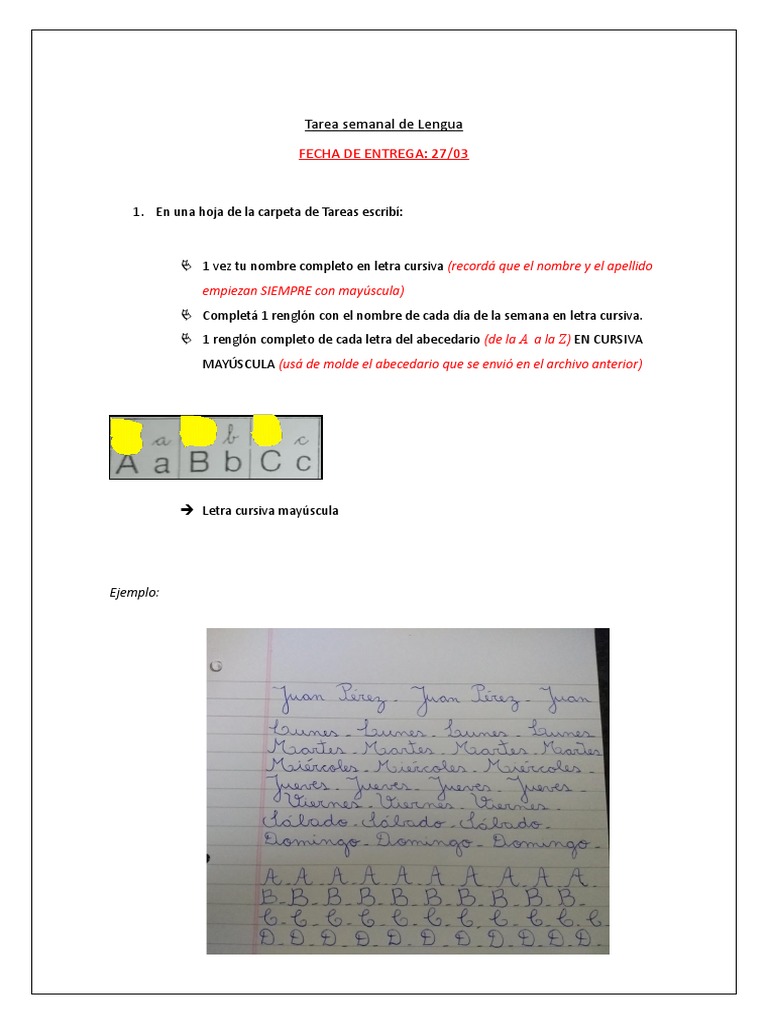Tarea Semanal de Lengua 2 | PDF