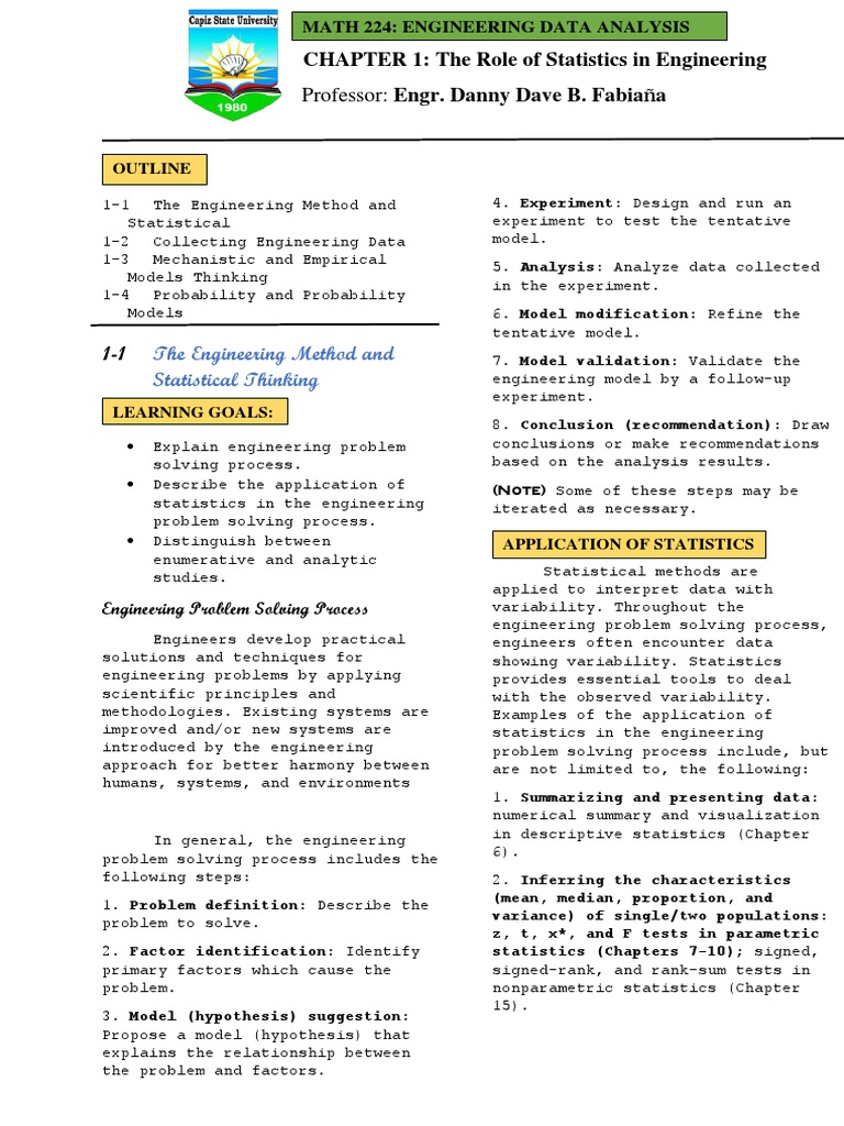 Engineering Method and Statistical Steps | PDF | Statistics | Experiment