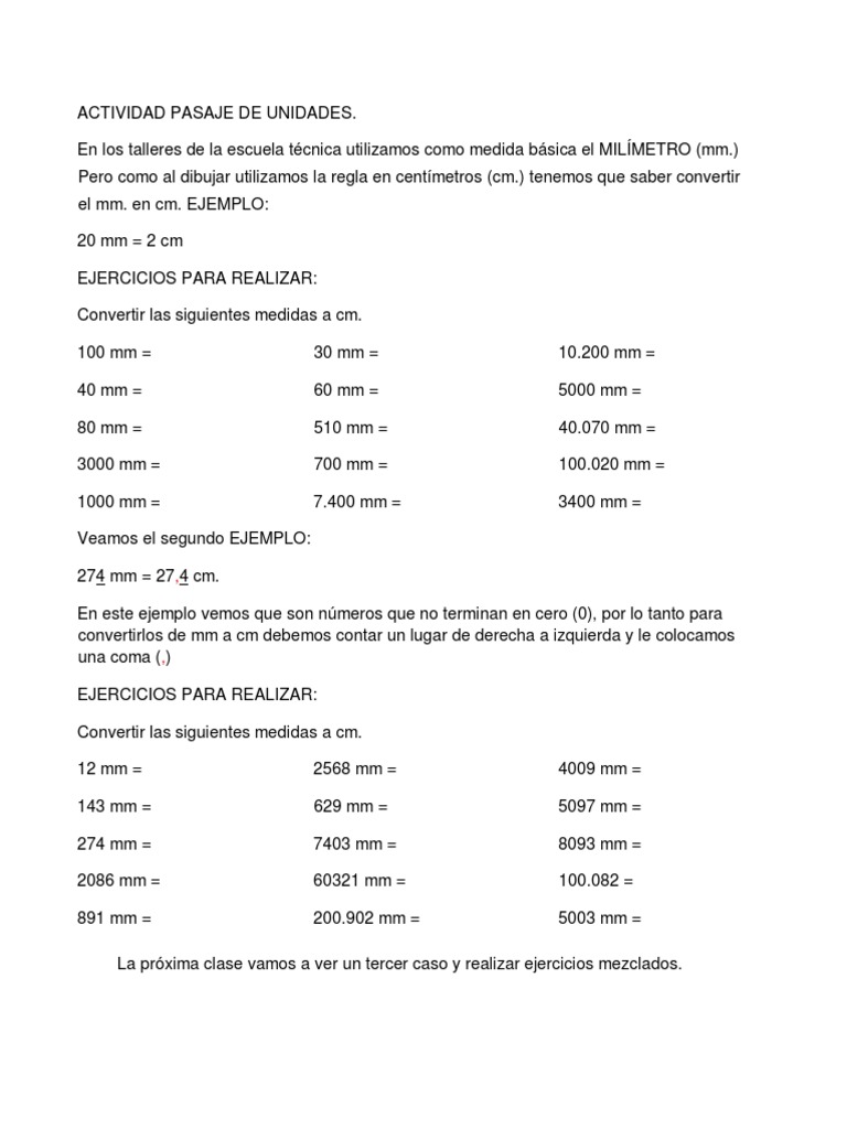 Pasaje de Unidades | PDF