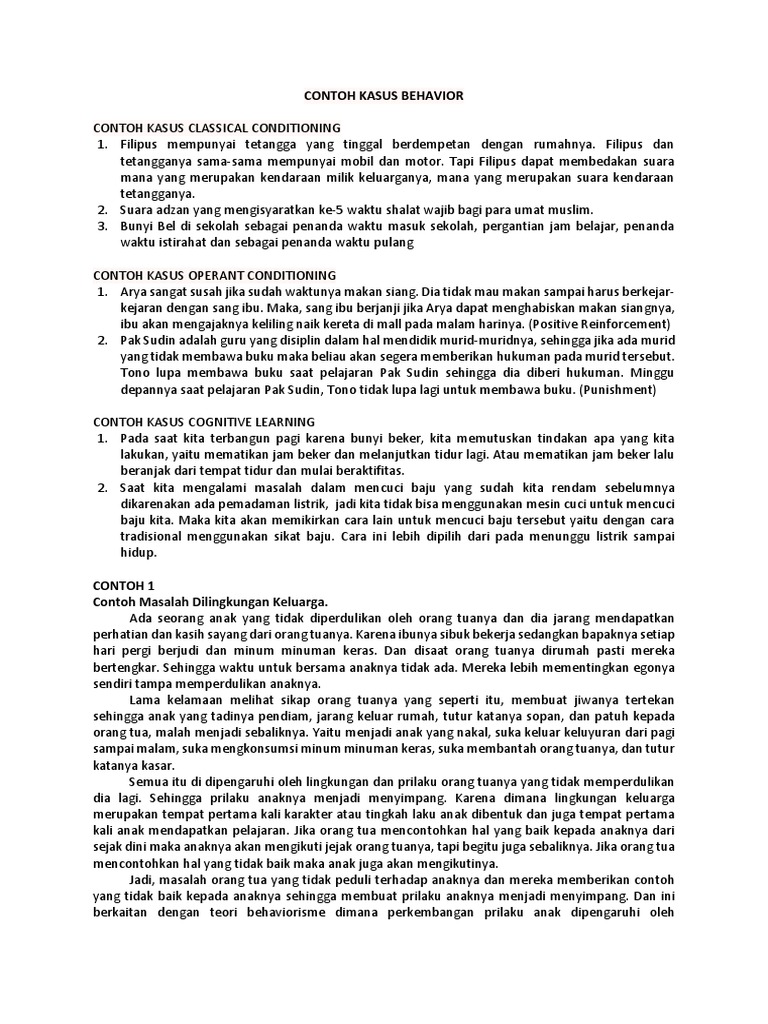 Contoh Kasus Behavior | PDF