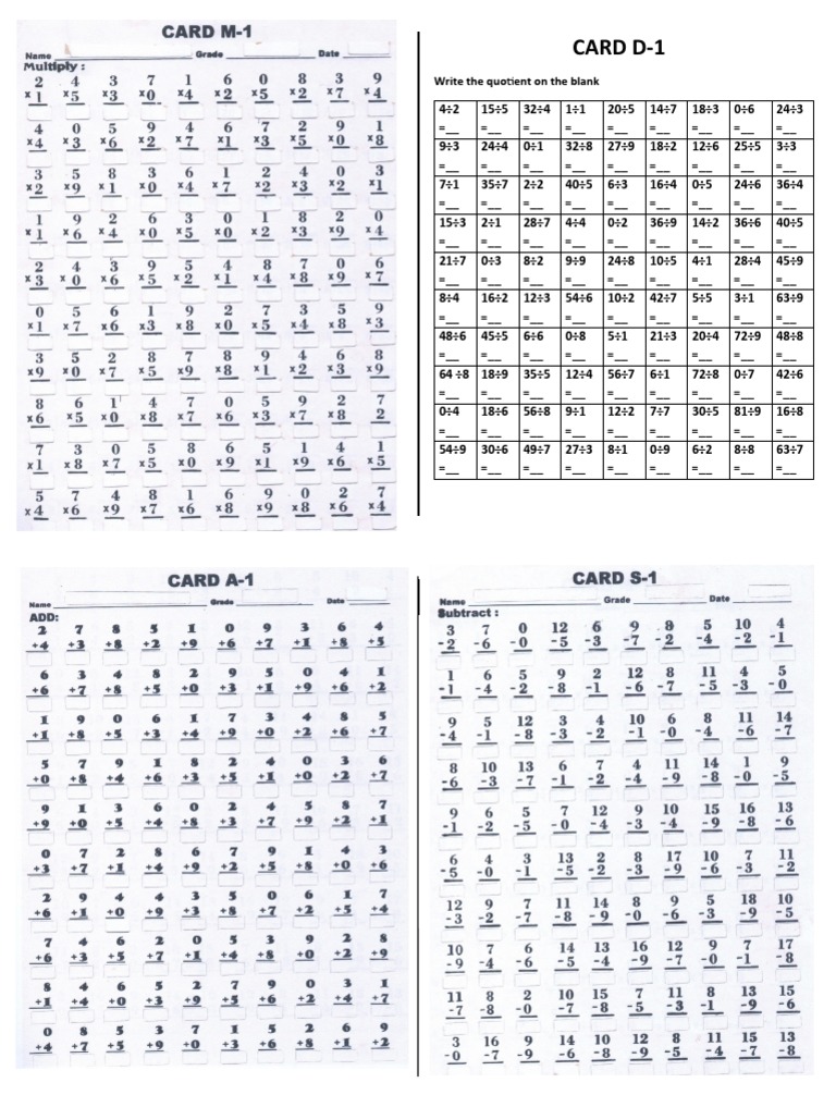 Window Cards A 1 S 1 M 1 D 1 New | PDF