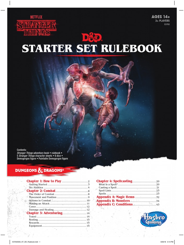 E3702 en CA Stranger Things Dungeons and Dragons Roleplaying Game Starter Set | PDF | Dungeons ...