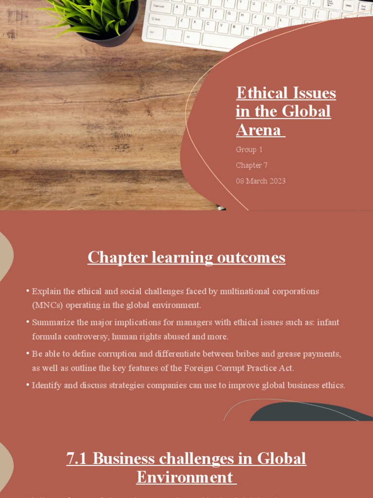 Chapter 7 - Ethical Issues in The Global Arena | PDF | Bribery ...