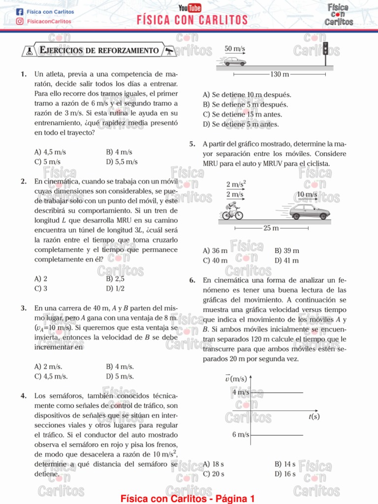 Cinemática I - Mru - Mruv - Img | PDF