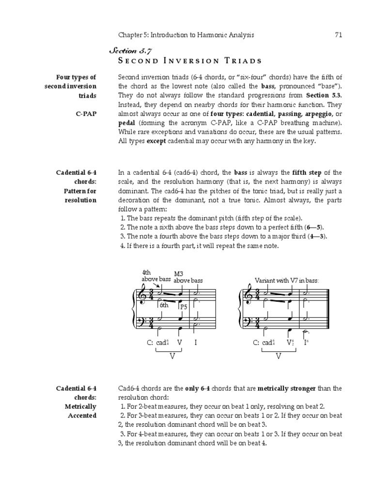 Second Inversion Triads | PDF | Chord (Music) | Harmony