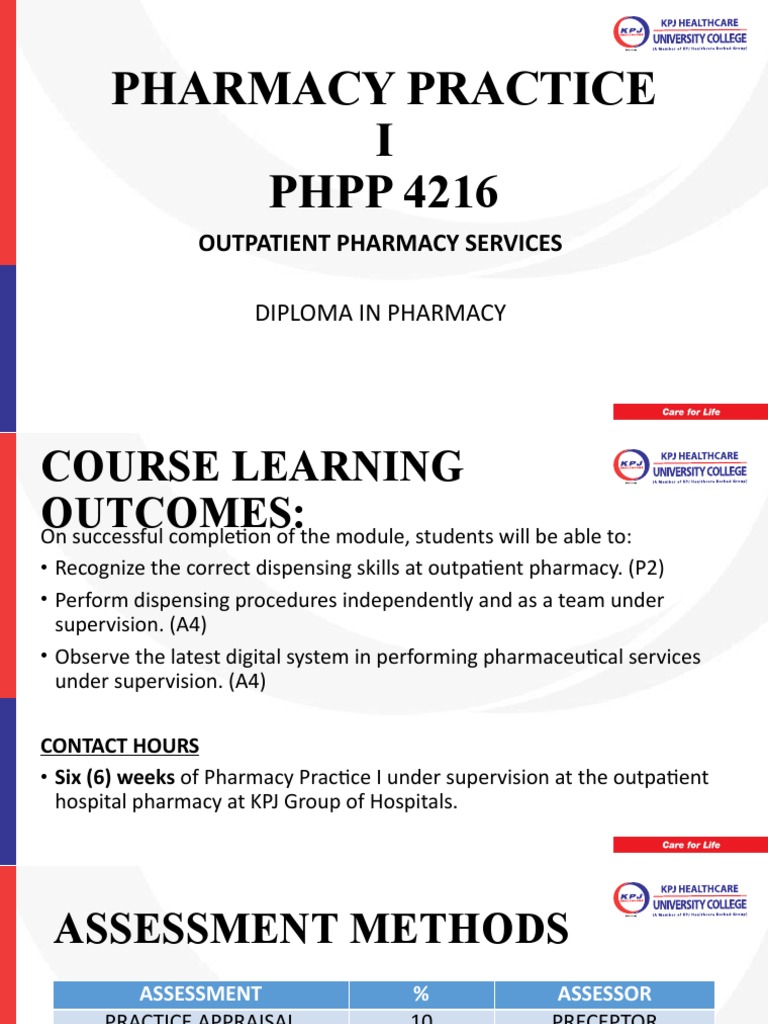 Outpatient Pharmacy Practice Overview | PDF | Medical Prescription ...