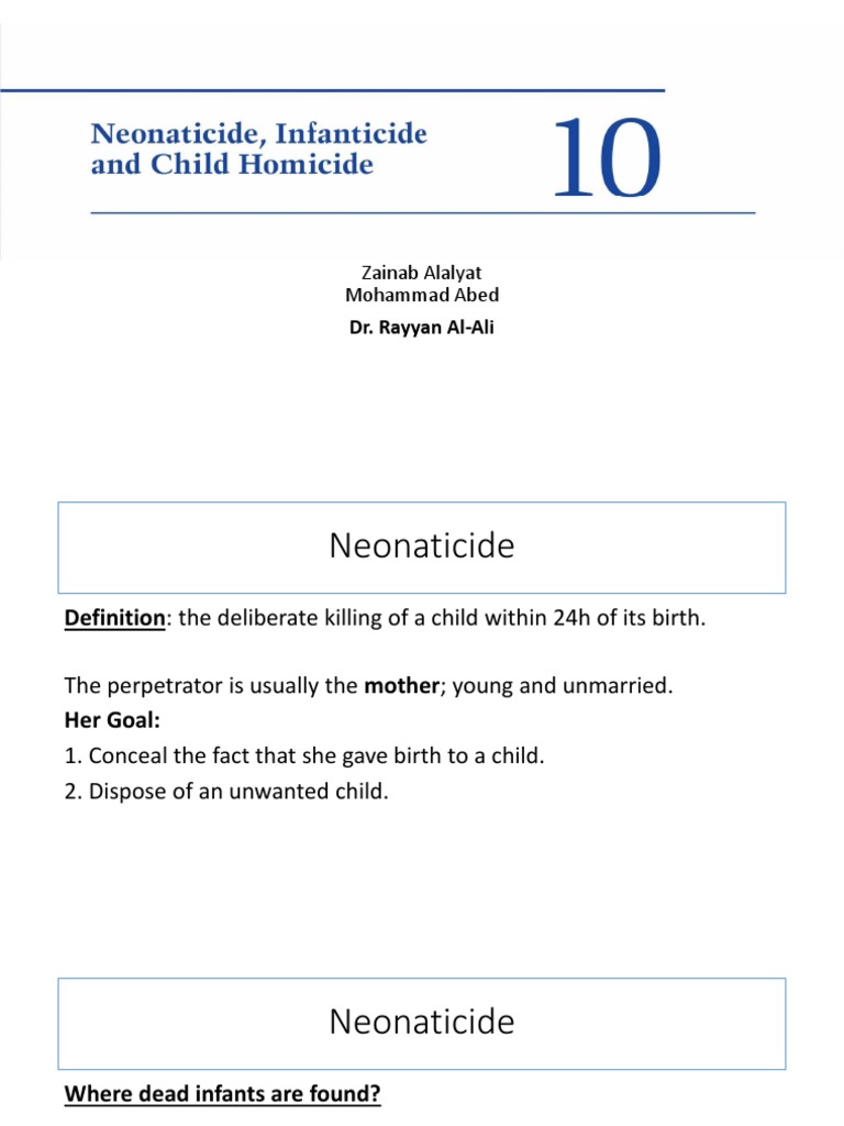 10 - Neonaticide, Infanticide and Child Homicide | PDF | Injury | Bone