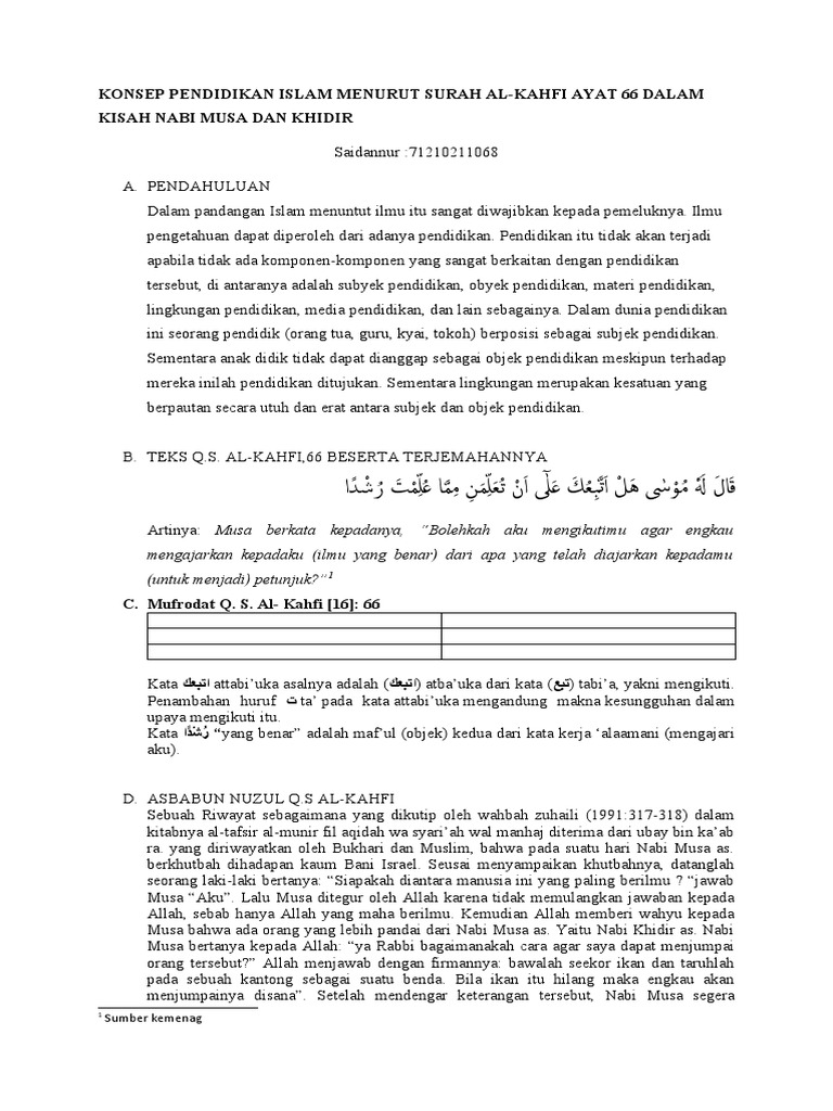 Konsep Pendidikan Islam Menurut Surah Al | PDF