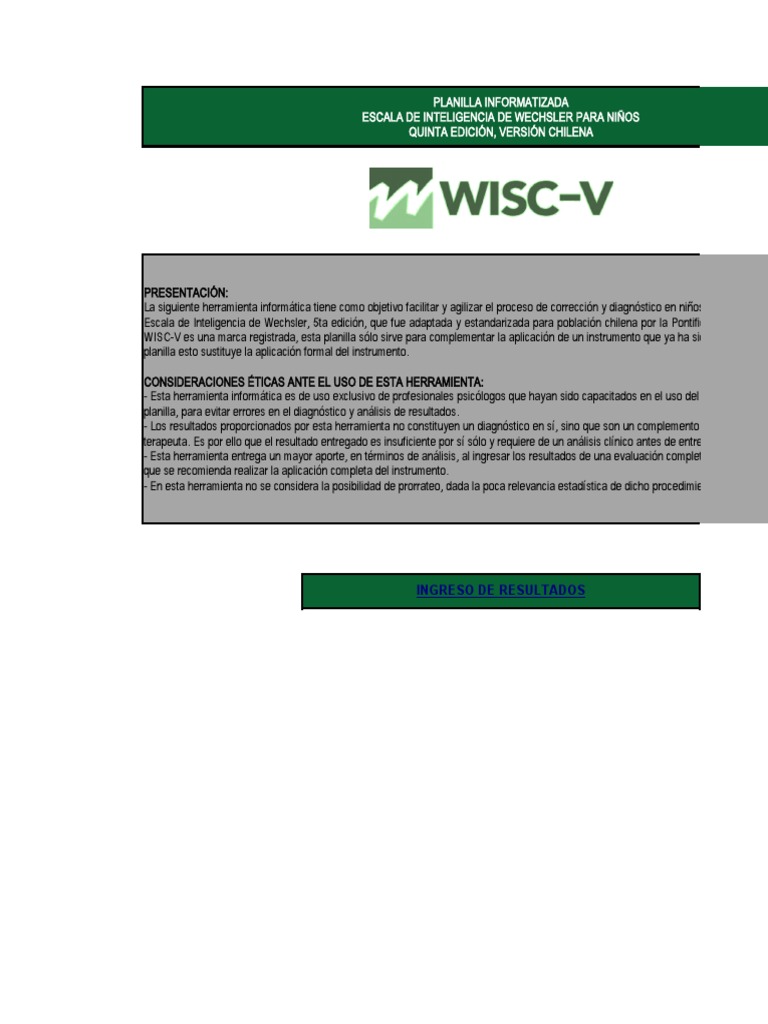 Wisc V Otro Con Informe | PDF | Ciencia cognitiva | Cognición