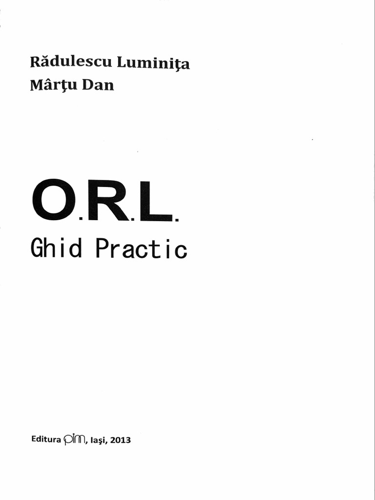Carte ORL - Ghid Practic2023 | PDF