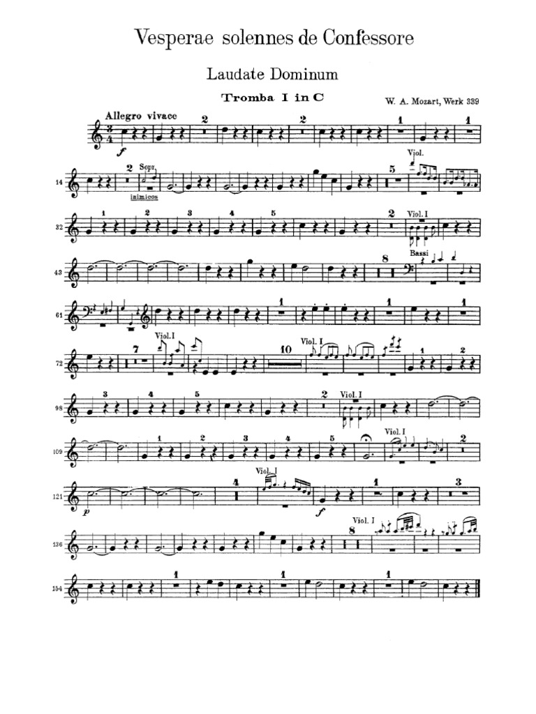 Trompeta 1 (C) - Vesperae Solennes de Confessore, K.339 (Mozart ...