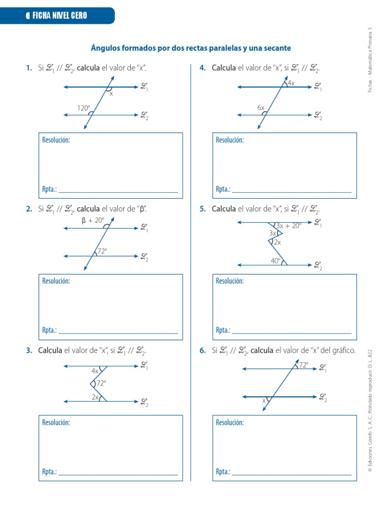 Ángulos formados por dos rectas y una secante | PDF