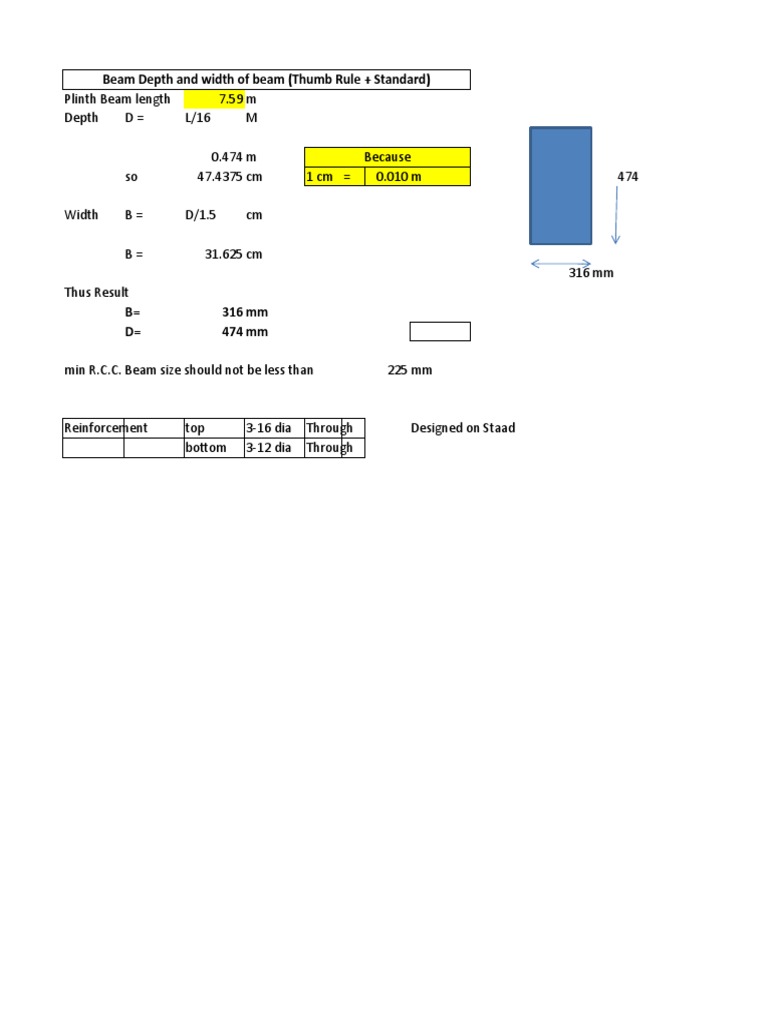 Plinth Beam Depth and Width Calculation - CIVIL MASTER | PDF | Home ...