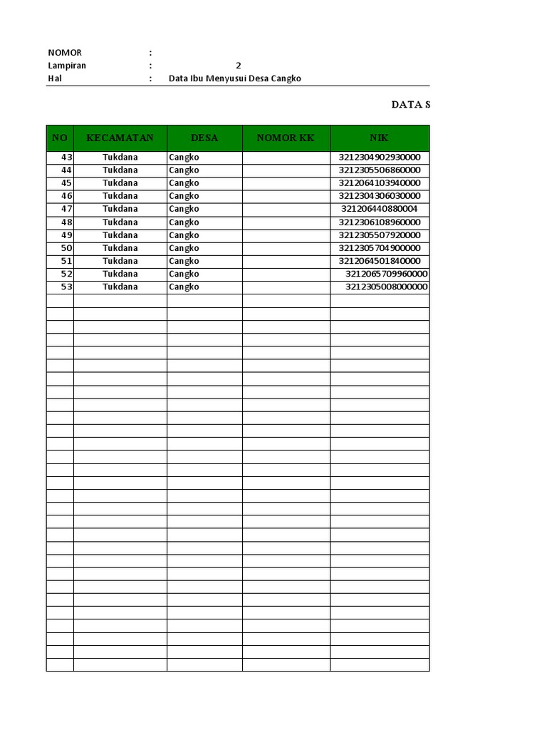 Data Sasaran Bumil Dan Balita | PDF