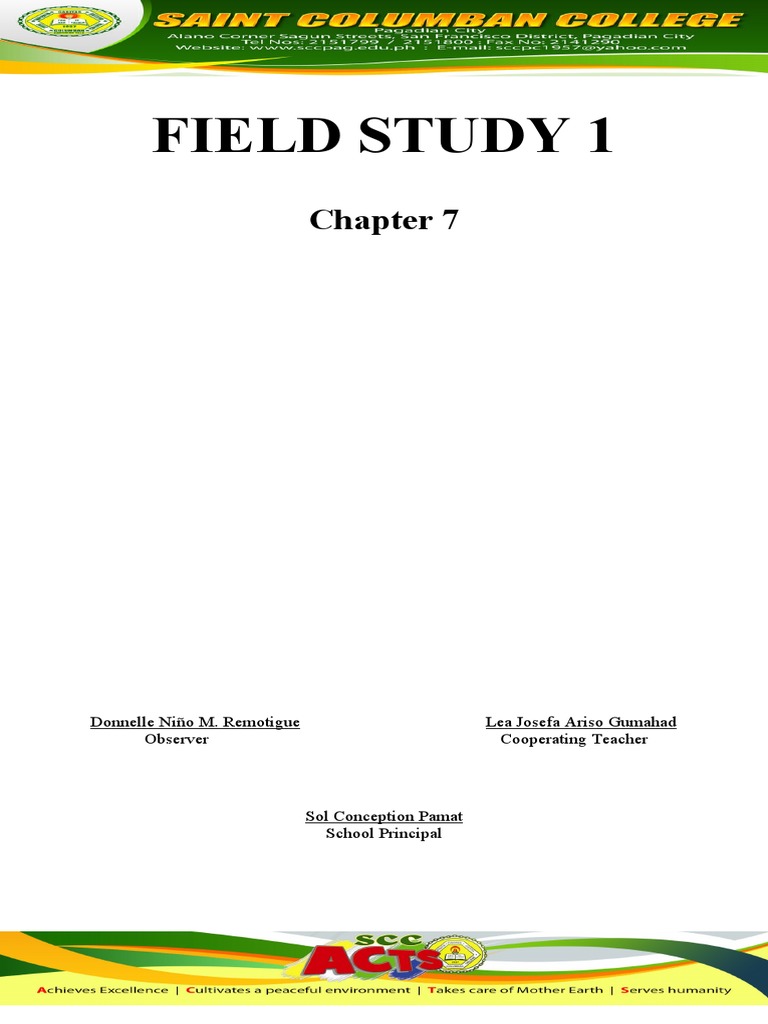 Chapter 7 Field Study - 1 | PDF | Teachers | Reflective Practice