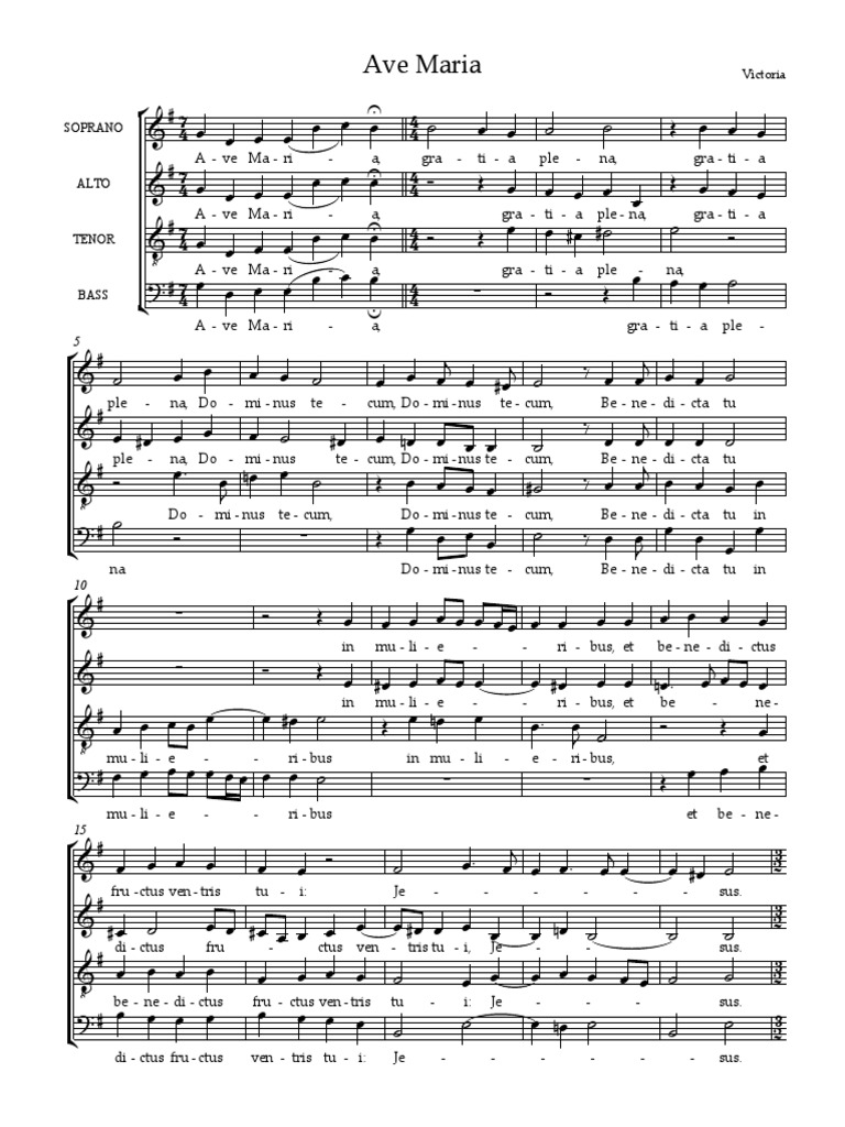 Ave Maria de Victoria - Partition PDF | PDF | Chant | Musique vocale