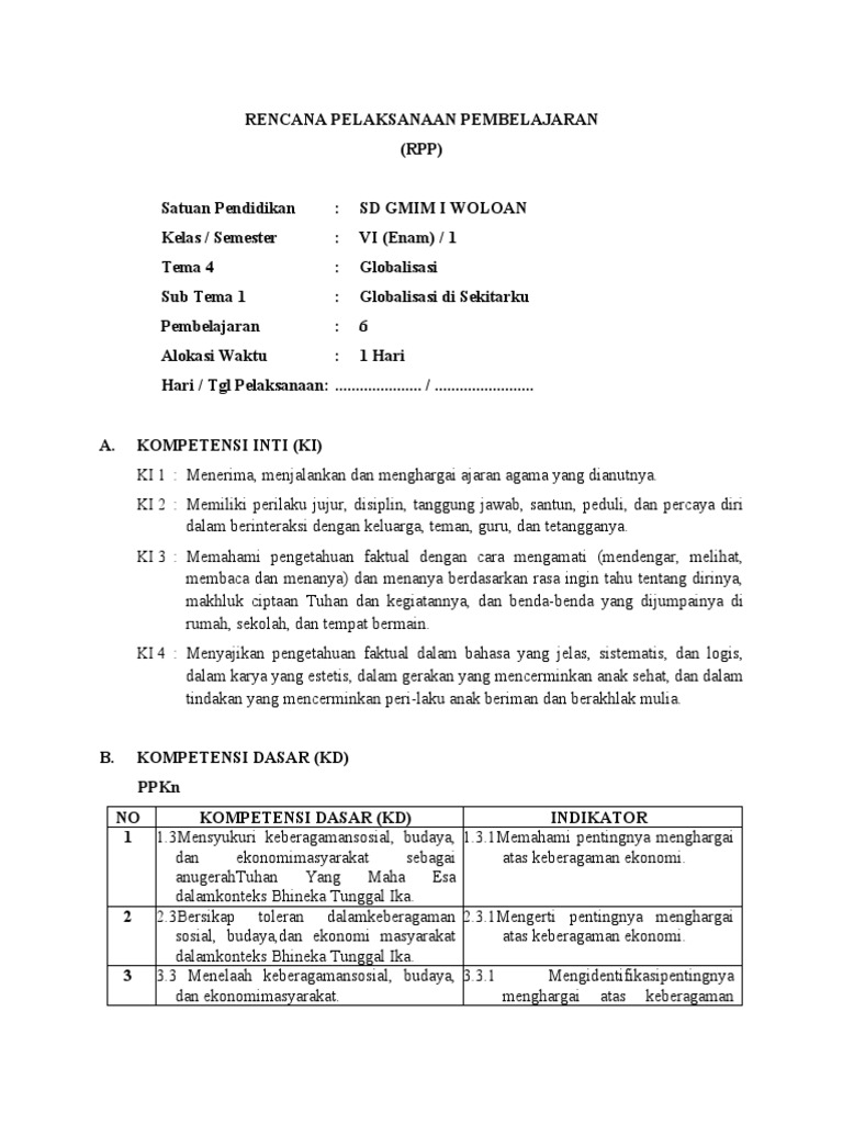 Freysi RPP KLS 6 Pem 6 | PDF