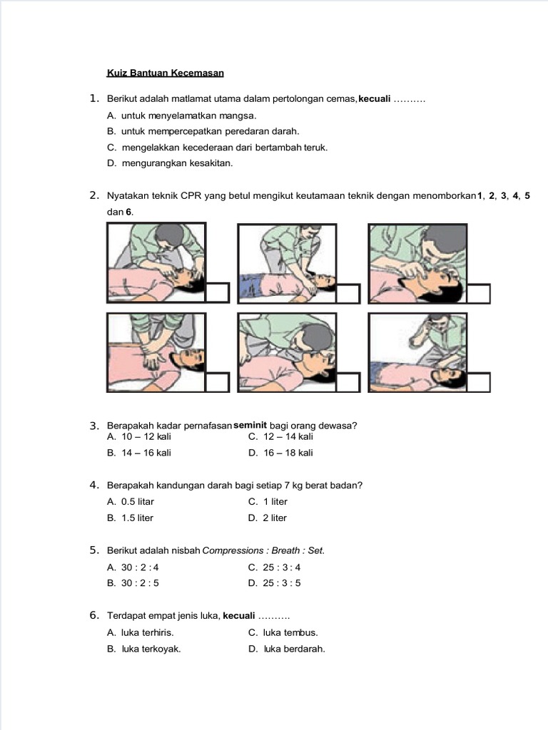 Kuiz Bantuan Kecemasan011111 | PDF