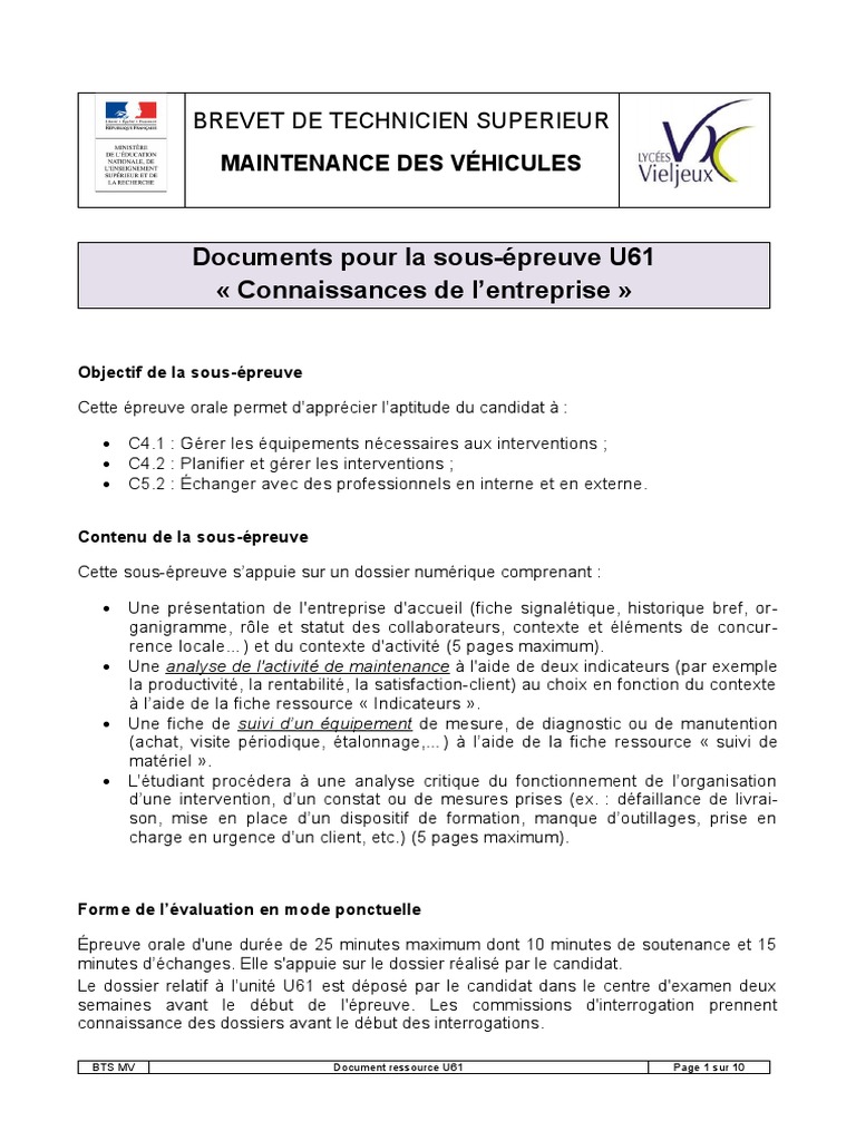 Consignes Dossier U61-2022-2023 | PDF | Business | Audit