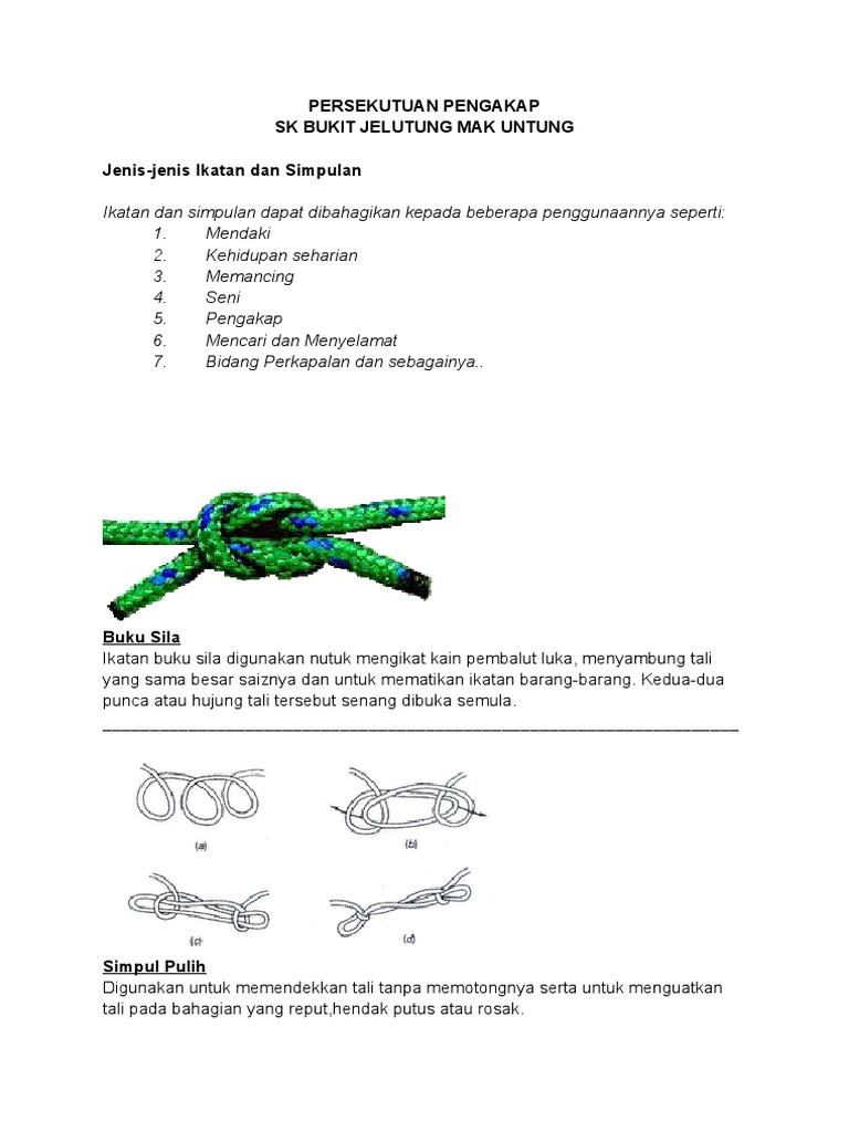 Panduan Ikatan & Simpulan Pengakap | PDF
