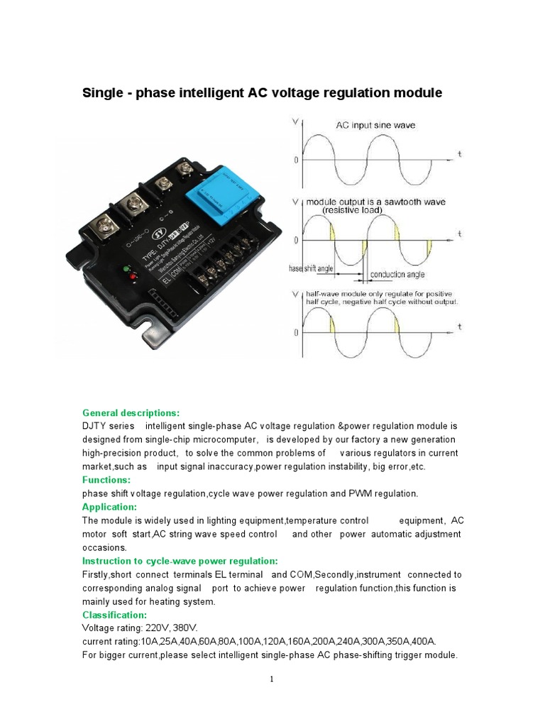 DTY Voltage Regulator Big Type With PWM | PDF | Alternating Current ...