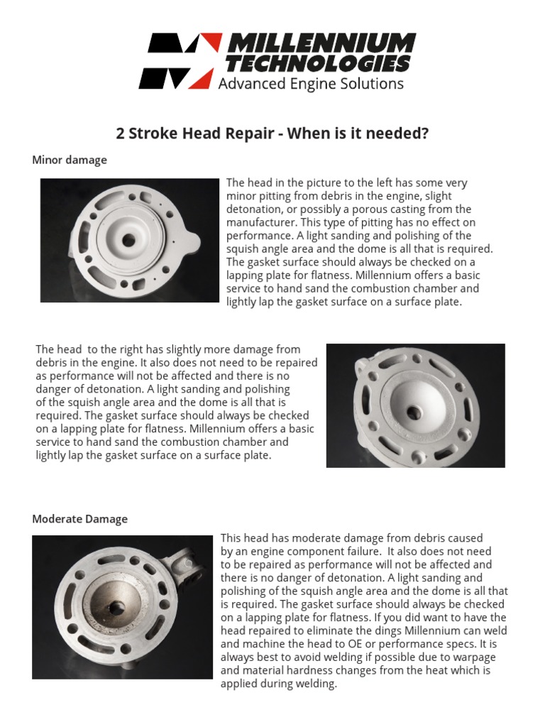 2 Stroke Cylinder Head Repair Guide | PDF | Welding | Construction