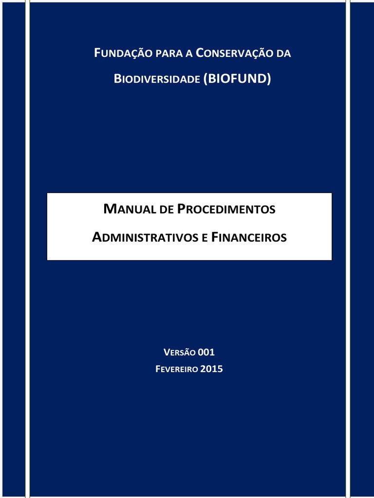 BIOFUND Manual de Procedimentos AdminFin Versao 001 | PDF | Conselho de ...