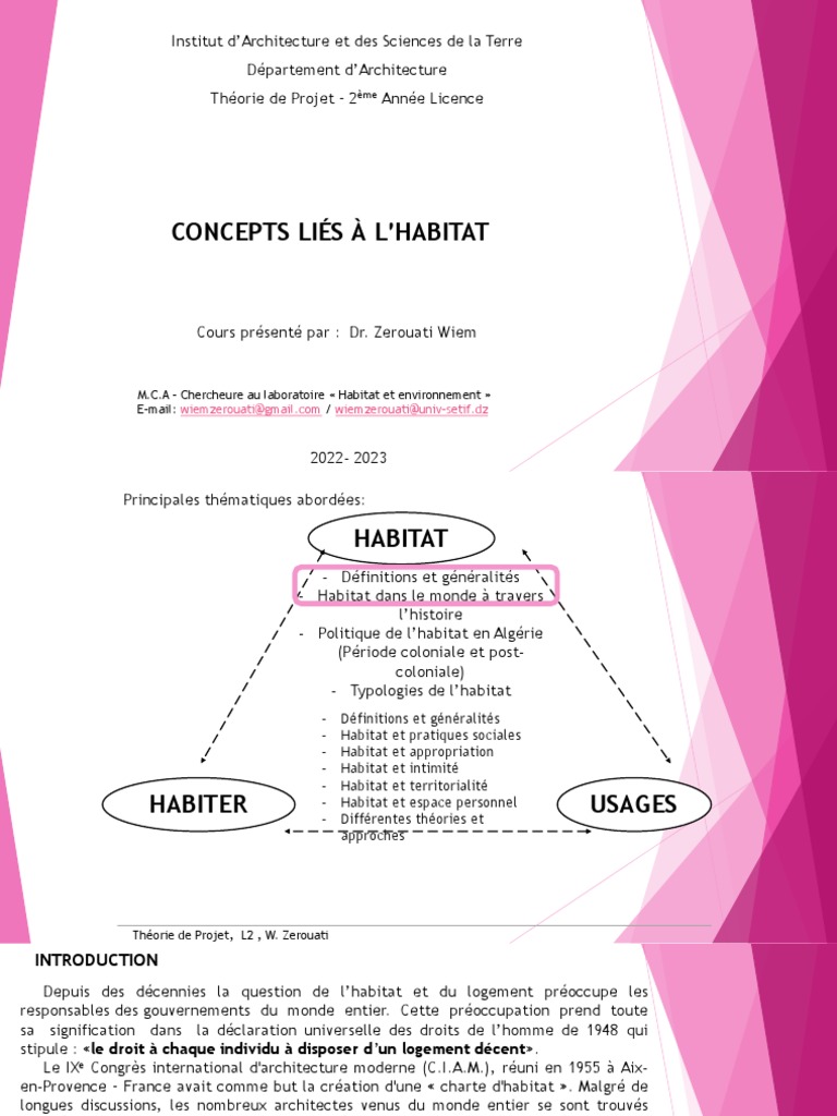 Cours 1 Généralités Habitat | PDF | Logement | Habitat