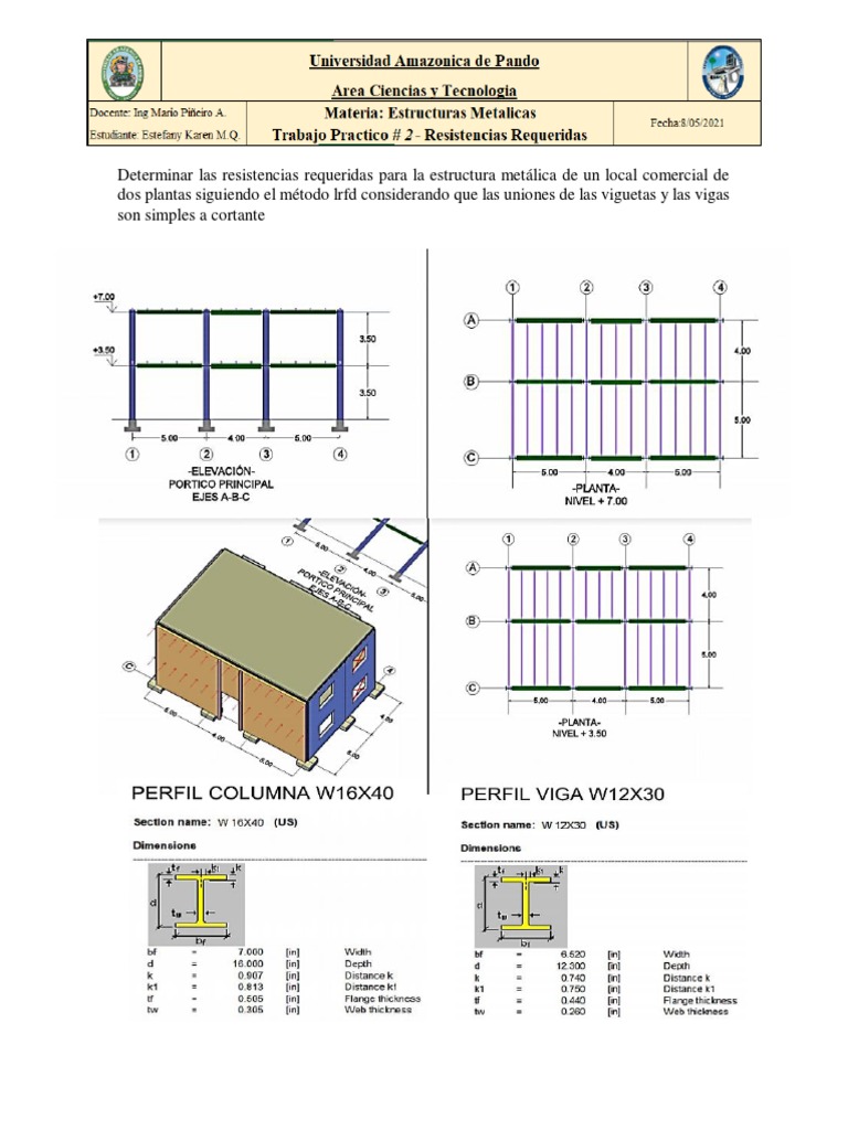 Practica2 de EStructuras Metalicas | PDF