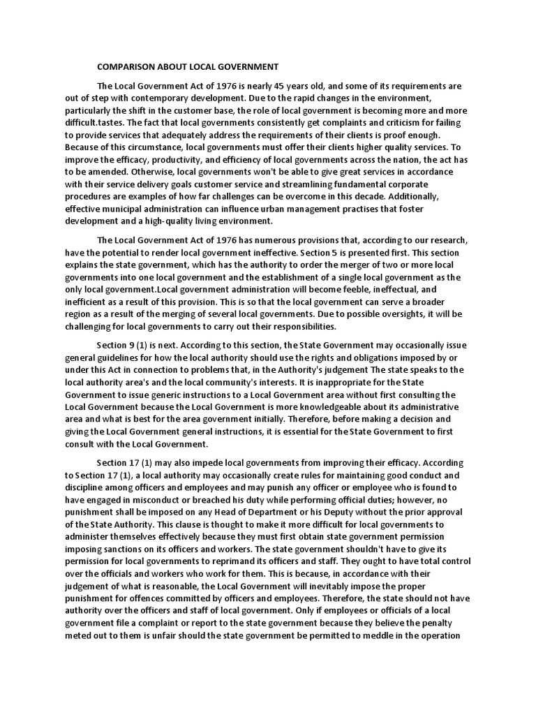 Local Government Act 1976 Analysis | PDF | Punishments | Common Law