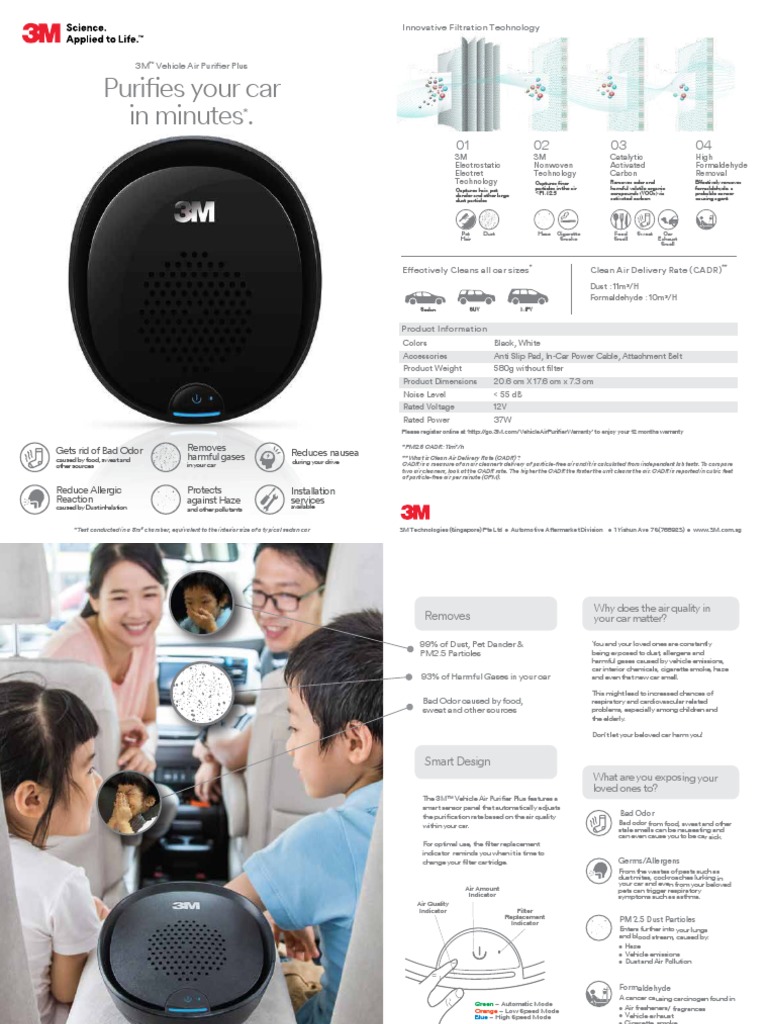 3m Smart Vehicle Air Purifier Plus Black For Exp - Pn38816 Catalogue ...