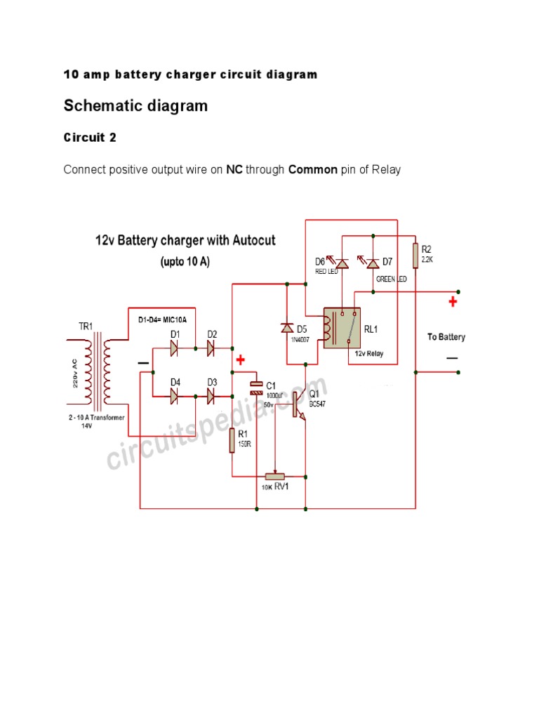 12V 10A Battery Charger Circuit Diagram | PDF