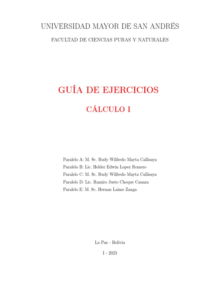 Guia de Ejercicios Calculo I-4 | PDF | Integral | Multiplicación