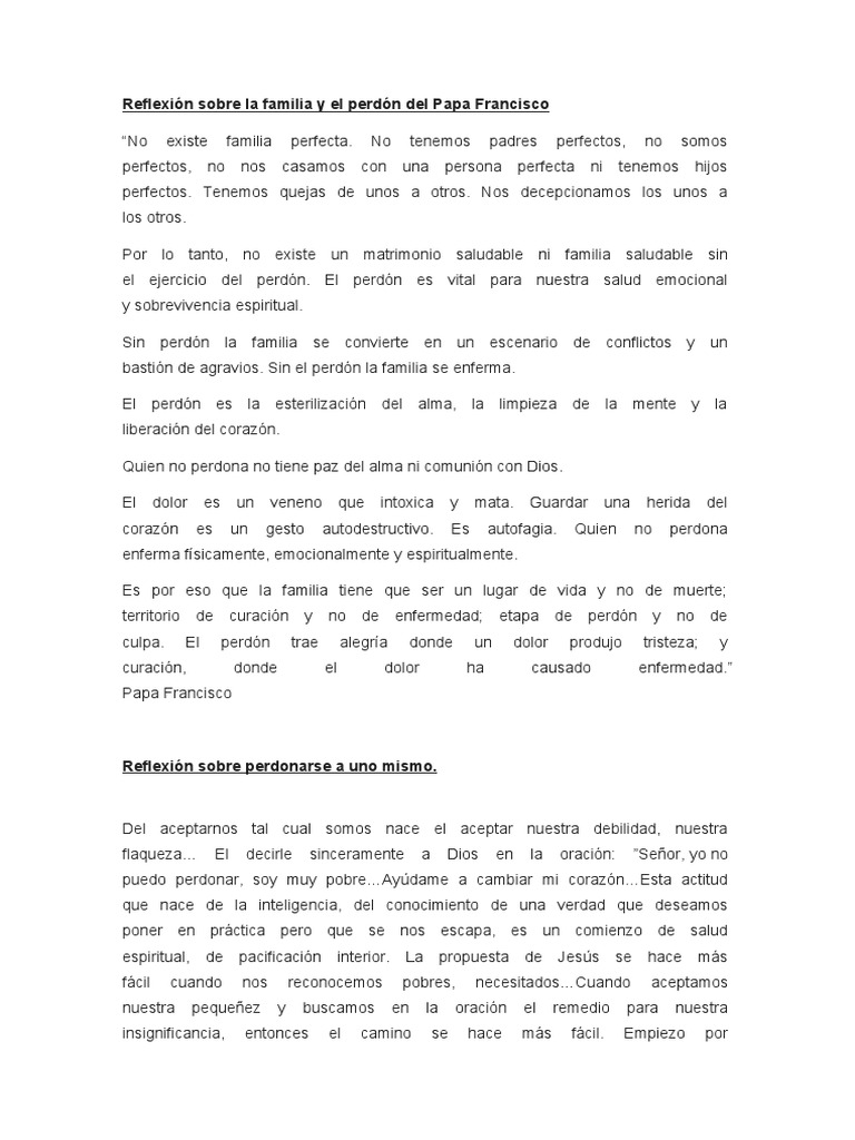 Reflexión Sobre El PERDON (1384) | PDF | Perdón | Oración