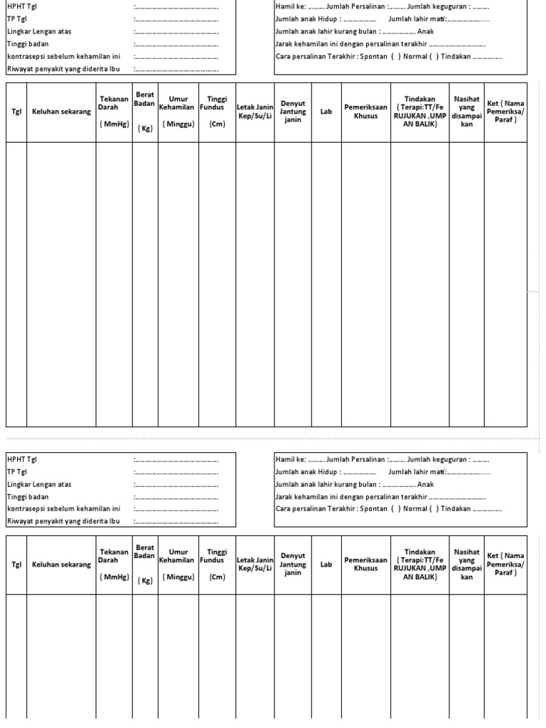 Kartu Ibu Hamil 2020 | PDF