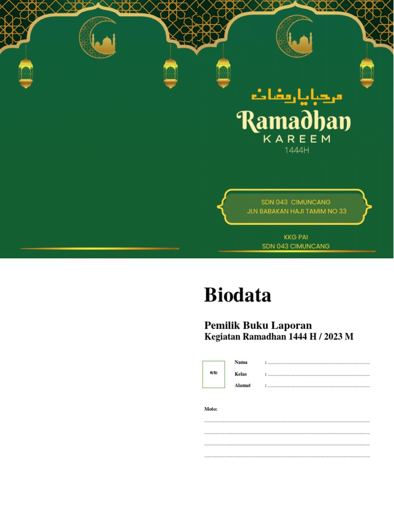 Buku Kegiatan Ramadhan SDN 043 Cimuncang | PDF