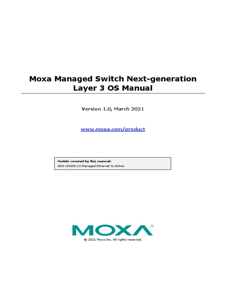 Moxa Managed Switch Next Generation Layer 3 Os Manual v1.0 | PDF ...