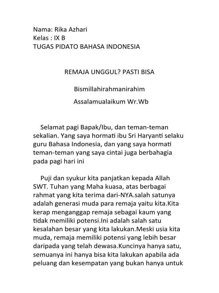 Pidato BI Rika | PDF