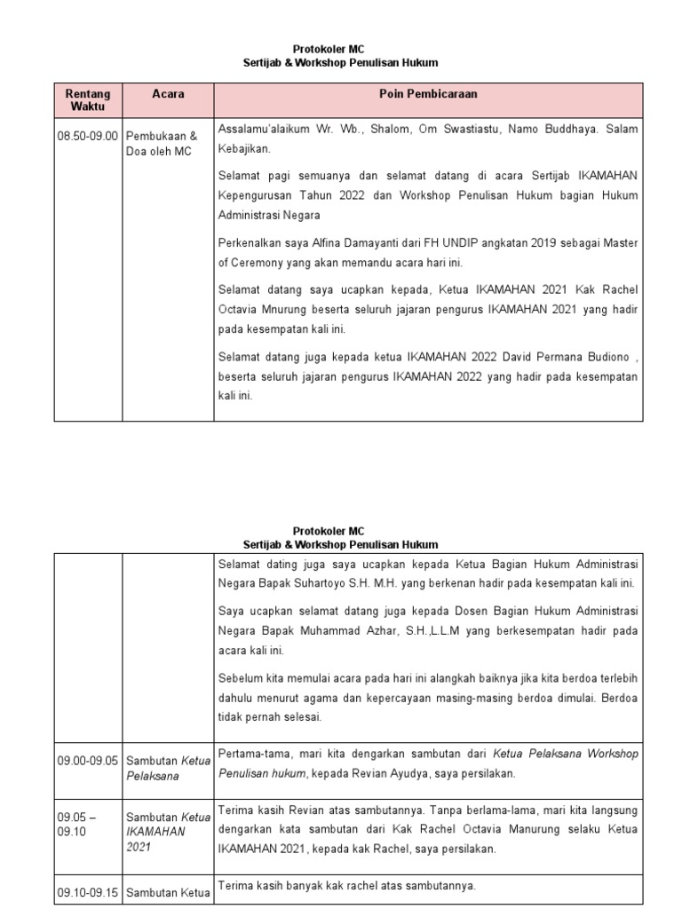 Protokoler MC Workshop | PDF