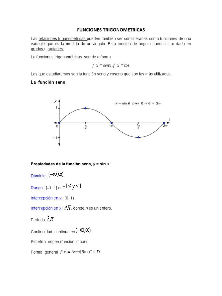 Propiedades de Seno y Coseno | PDF | Funciones trigonométricas | Seno