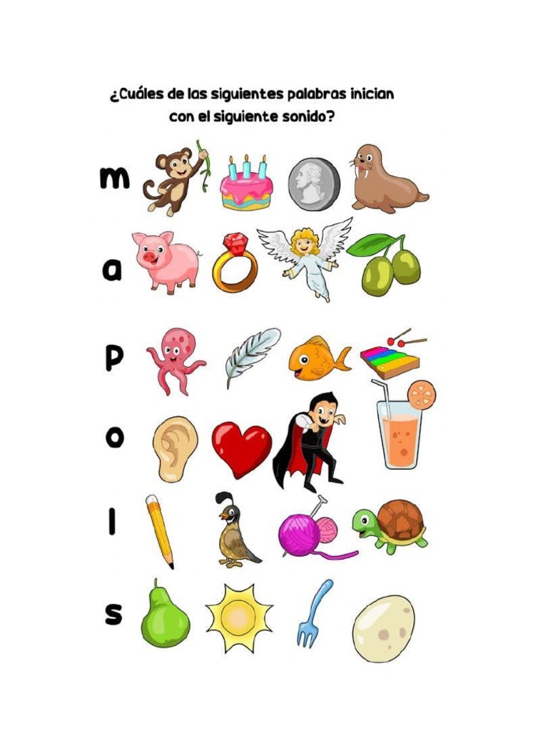 Sonido Inicial Consonantico | PDF