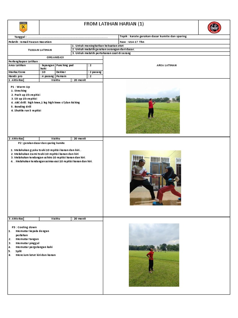 Program Latihan Karate Remaja U14-17 | PDF