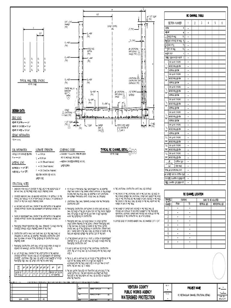 RC Rectangular Channel Structural Detail | PDF