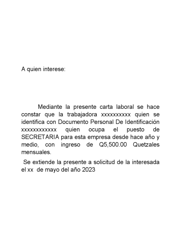 Carta Laboral | PDF