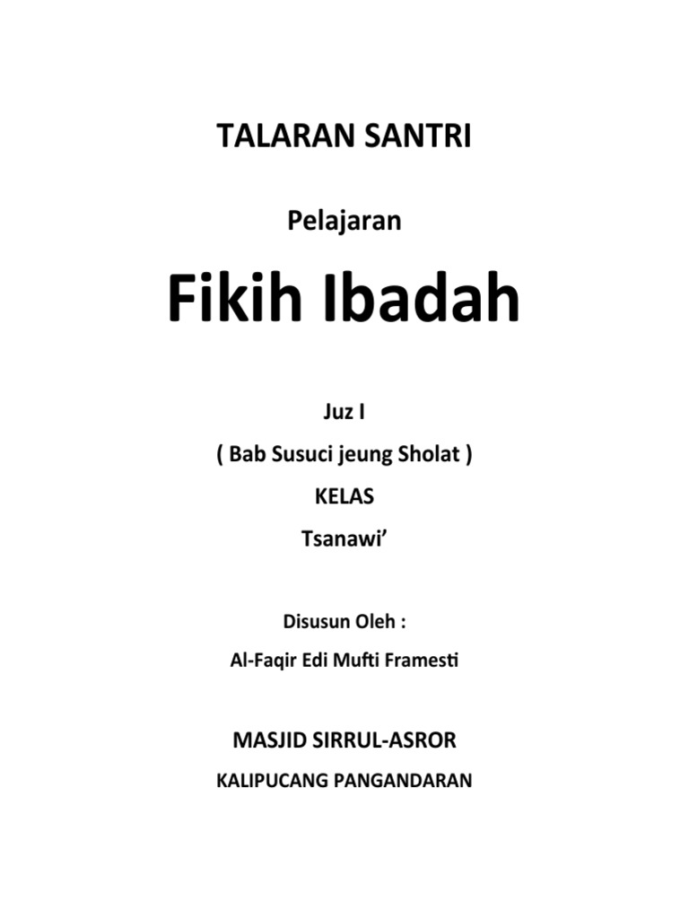 Judul Talaran Fikih Juz I | PDF