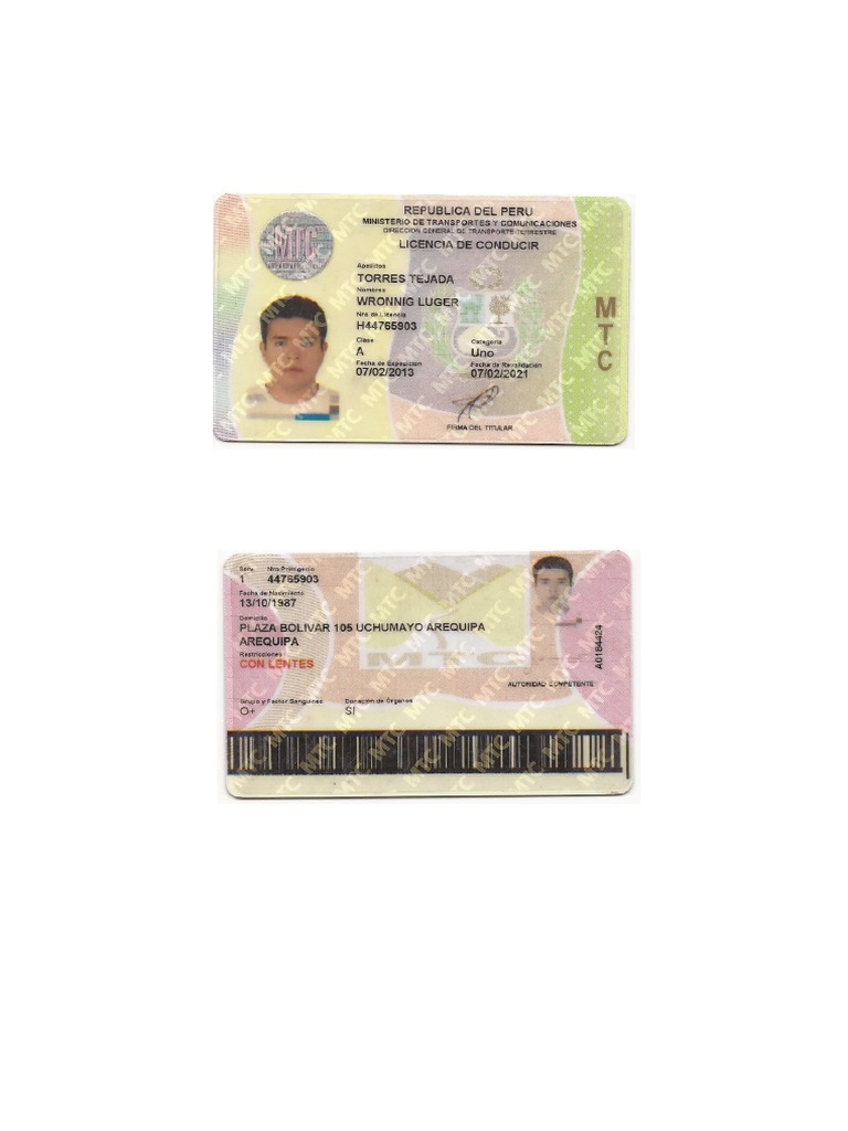 Licencia de Conducir Peru | PDF