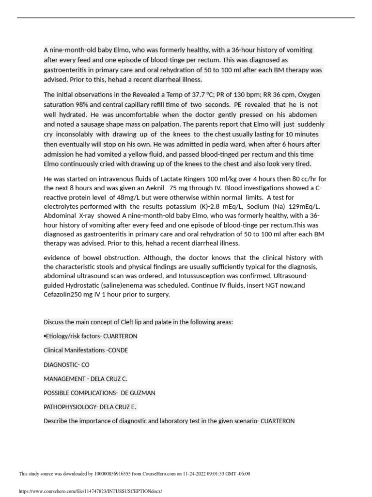 Intussusception | PDF | Medical Specialties | Medicine