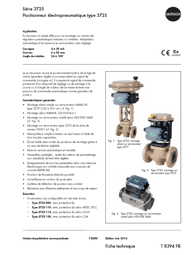 Positionneur électropneumatique 3725 | PDF | Soupape | Électrotechnique