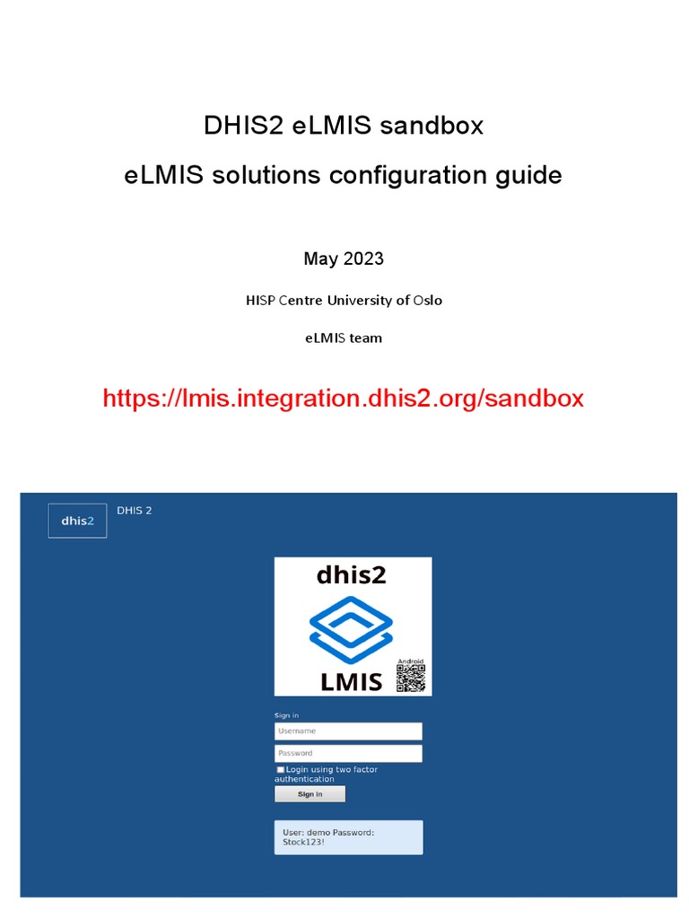 DHIS2 ELMIS Sandbox Configuration Guide | PDF | Mobile App ...